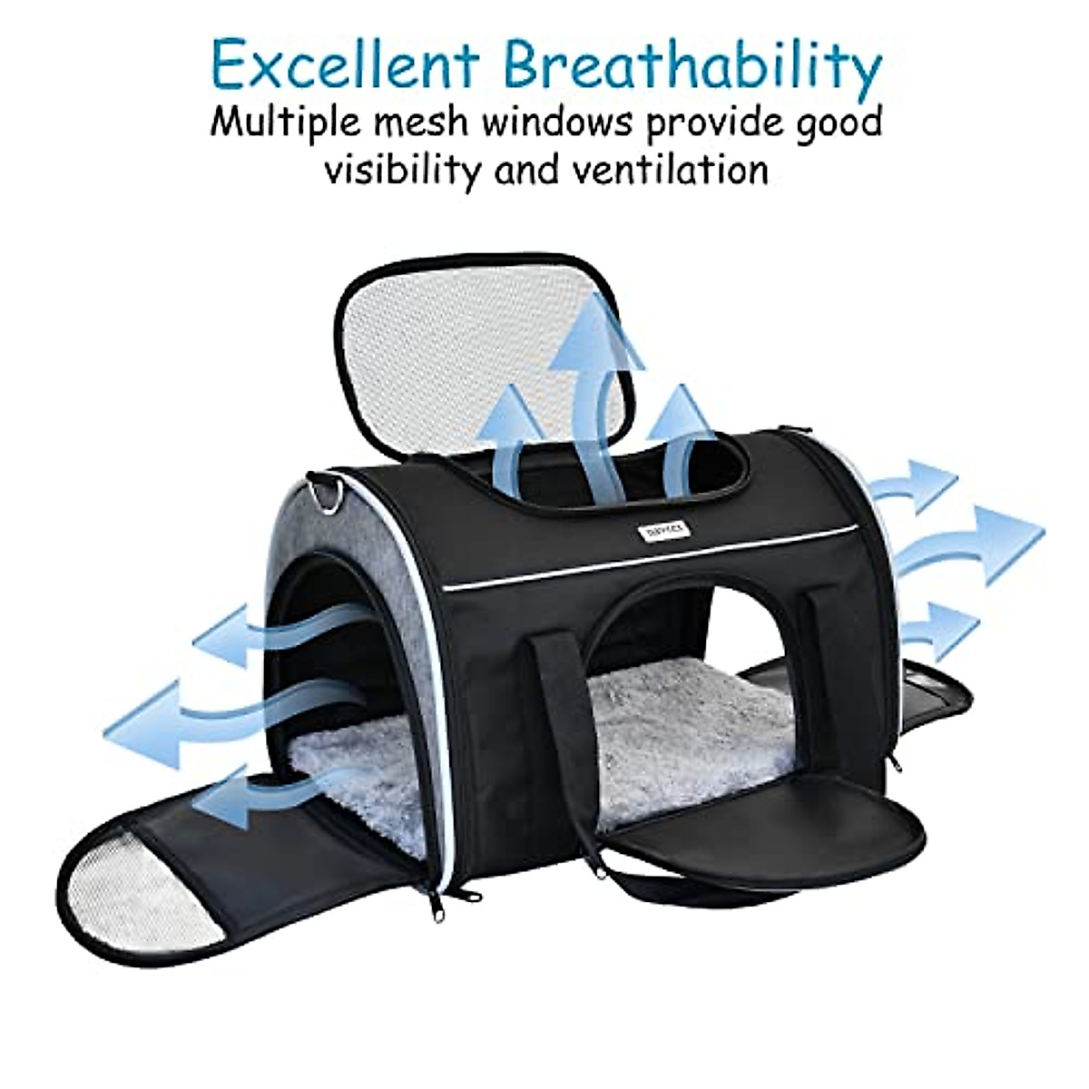 Cat Carrier Airline Approved, NAVREX Pet Travel Carrier with Fleece Pad and ID Tag, Pet Carrier for Medium Cats Under 25, Cat Soft Sided Dog Carrier Top Loading with Breathable Mesh, Gift for Pets