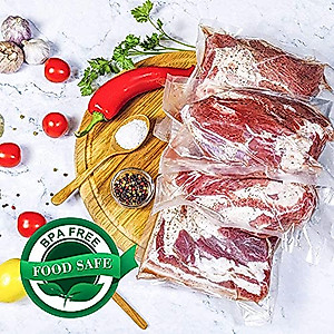 HEMOER Vacuum Sealer Bag for Food Saver, 5 Rolls Total 82Ft Vac Heat Seal Rolls Bag 4mil Heavy Duty, Commercial Grade, BPA Free Great for Vac Storage, Meal Prep or Sous Vide Cooking