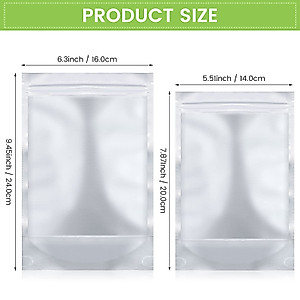 200 Pcs Resealable Bags Food Storage Sealable Bags for Packaging Clear Window Polyester Film pouch with Aluminum Foil Back Stand up Reusable Pouch for Small Business Party Favor(6.30 x 9.45 Inch)