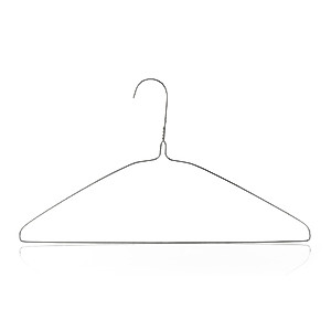 HANGERWORLD Silver Metal Wire Clothes Hangers 16inch 13 Gauge Clothes Garment Coat Hanger (50 Pack)