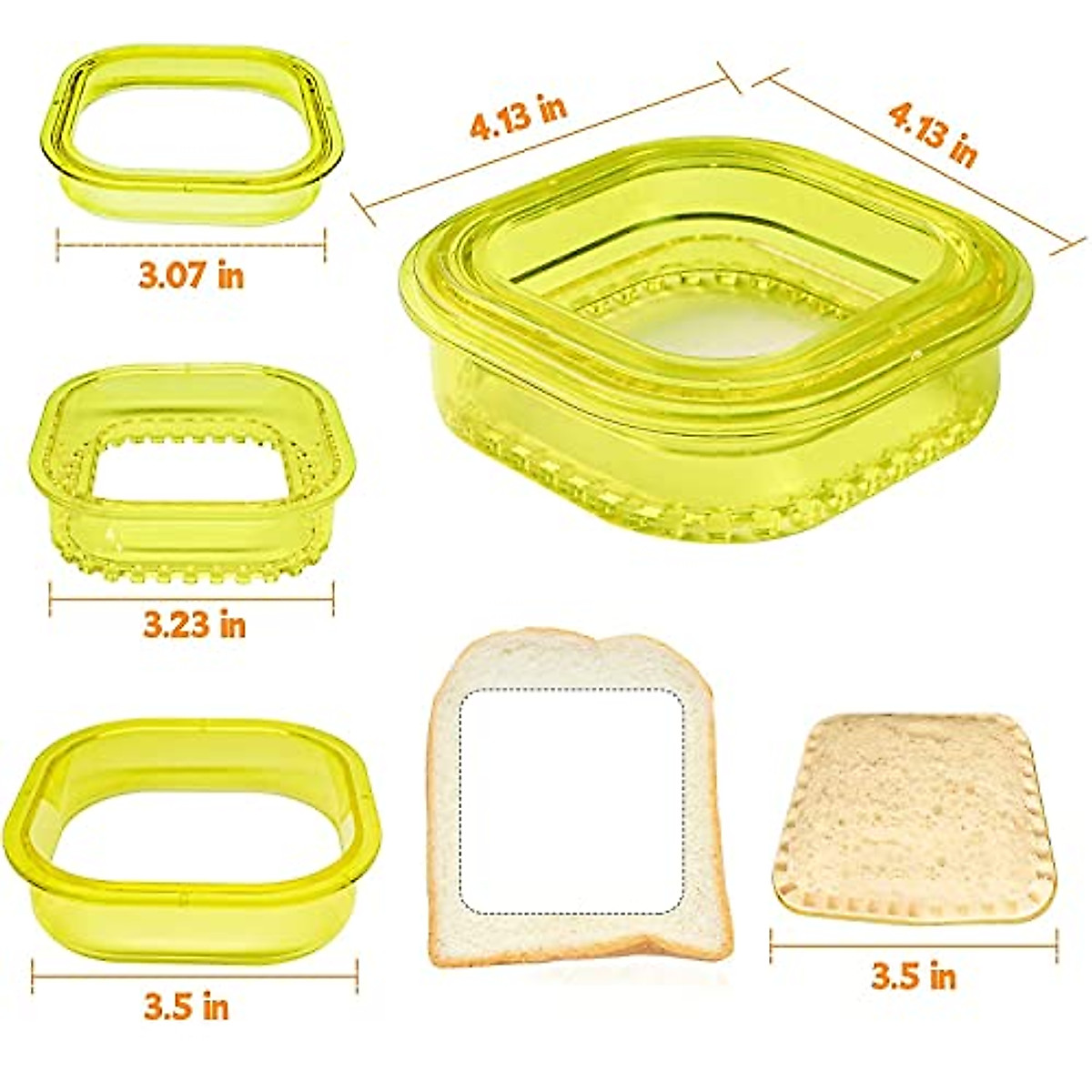 Uncrustables Sandwich Cutter and Sealer Remove Bread Crust Make DIY Sandwiches For Kids (Heart)