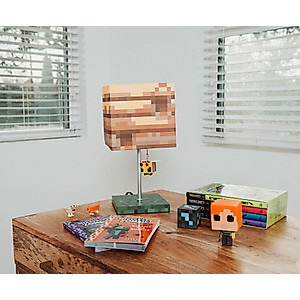 Minecraft Yellow Bee Nest Block Desk Lamp with 3D Bee Puller | Nightstand Table Lamp with LED Mood Light for Bedroom, Desk, Living Room, Playroom | Home Decor Kids Room Essentials | Video Game Gifts