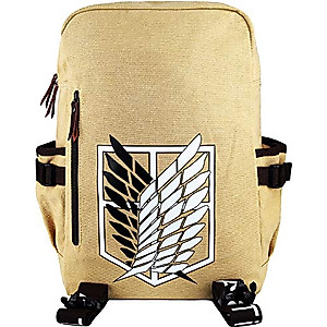 Roffatide Anime Attack On Titan Backpack Wings of Freedom Knapsack Canvas Backpack Printed Flap Bookbag