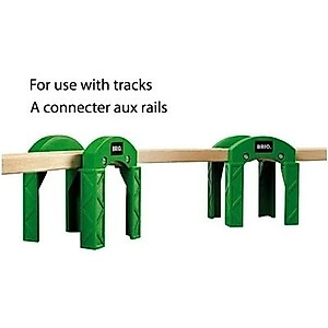 BRIO World - 33253 Stacking Track Supports | 2 Piece Toy Train Accessory for Kids Age 3 and Up , Green