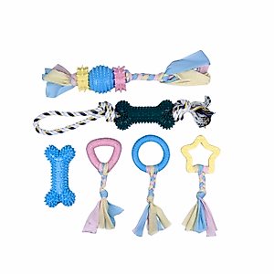 AGIEG Puppy Teething Chew Toys Pet Dog Chew Rope Toothbrush Chew Toys Small Medium Dog (6 Pack Dark Green)