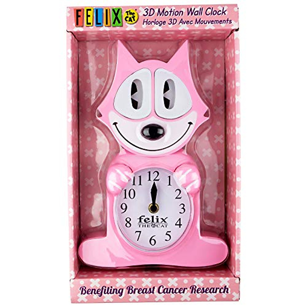 NJ Croce CL 600-P Felix The Cat Motion Clock - Pink