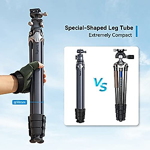 SmallRig Lightweight Travel Tripod AP-01 with Compact Structure, 360° Ball Head, Quick Release Plate, Travel Bag, Load up to 33 lbs/15 kg, for Canon for Nikon for Sony for DSLR-3987
