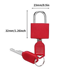 Prasacco 4pcs Suitcase Locks with Keys,Padlock with Keys ABS Plastic Covered Copper Luggage Locks Small lock for Home School Classroom Matching Game