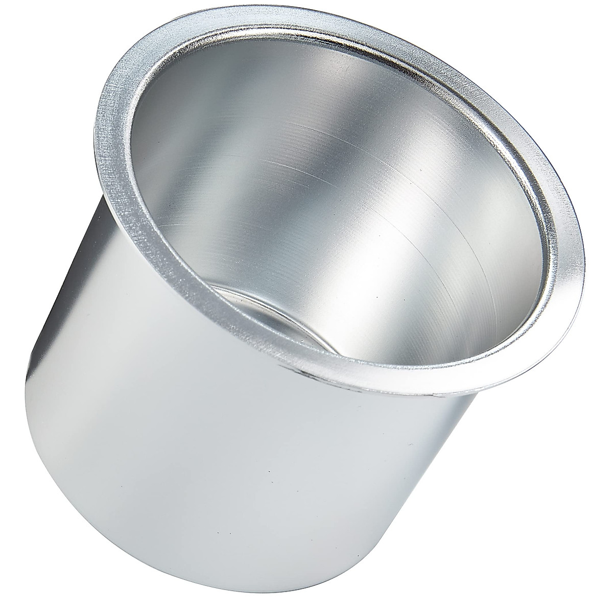 Brybelly Poker Table Cup Holder Inserts - Durable and Rust-Proof, Drop-in Table Cup Holder for 3.375" Hole - 3" Deep with 3.25" Inside Diameter - Vivid Silver Aluminium, Pack of 1