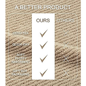 VOOVA & MOVAS Towels for Bathroom,6 Pieces Gift Set,100% Cotton | Large | Soft | Quick Dry, 2 Bath Towels 30×56inch, 2 Hand Towels 18×28, 2 Wash Cloths 13×13,Dorm Room Essentials, Light Tan | Beige