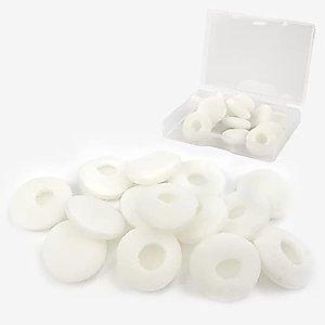 EKIND 24 PCS Sponge Soft Earbuds Cover Pads Replacement for Earphone MP3 MP4 Stereo Headsets Protective Accessories Cap (White)