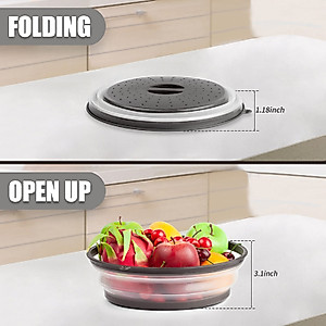 MAGJIUKE Microwave Food Cover & Mat,Vented Collapsible Splatter Guard Dish Plate lid & Silicone Round Kitchen mat,Heat Resistant Multi-Purpose Non-Slip Trivet Drying mat,Home Apartment Essential