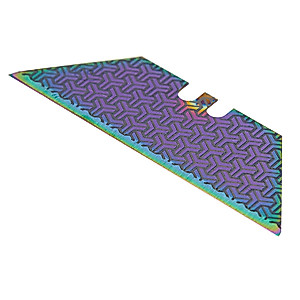 NDZ Performance Steel Blade Replacement for Berkling Utility Knife, Custom Razor Blade, Double Sided Laser Engraved Designs, Rainbow - TriWeave, 1 Pack