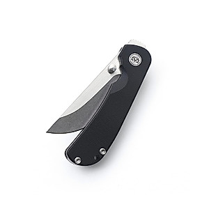 Miguron Knives M Takog Pocket Folding Knife 3.0" 14C28N Stonewashed Blade Black G10 Handle MGR-805WH