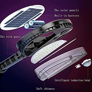 OAQZGBVK 2Pack Super Bright Solar Street Lights Outdoor with Remote Wireless IP65 Waterproof LED Security Light for Road Yard Parking lot and Garage