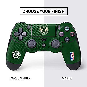 Skinit Decal Gaming Skin Compatible with PS4 Controller - Officially Licensed NBA Milwaukee Bucks Green Distressed Design