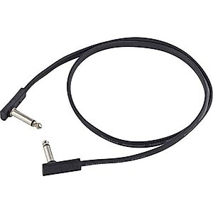 RockBoard PC-F-80 FLAT Patch Cable black, 2x w/right angle - 80 cm
