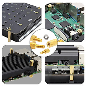 Geekworm for Raspberry Pi Installation Tool 100 Pcs/Lot M2.5 Series Hex Brass Spacer/Standoffs + Nuts + Screws w/Storage Case for Raspberry Pi 5/4B/3B+/3B/3A+/Zero W/2W Accessories Kit