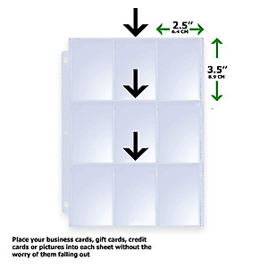 Rubex Trading Card Sleeves 540 Pockets Double-Sided 9-Pocket 30 Heavyweight Page Protectors 3 Ring Binder Sleeves Baseball Pokemon Coupon Photocards Sport Game Cards Collecting Holder Skylanders