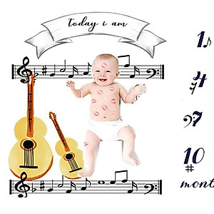 Baby Monthly Milestone Blanket Newborn Neutral Age Photo Props Shoots Backdrop Personalized Photography Growing Infants Toddlers Swaddle Blanket Includes Headband Frame