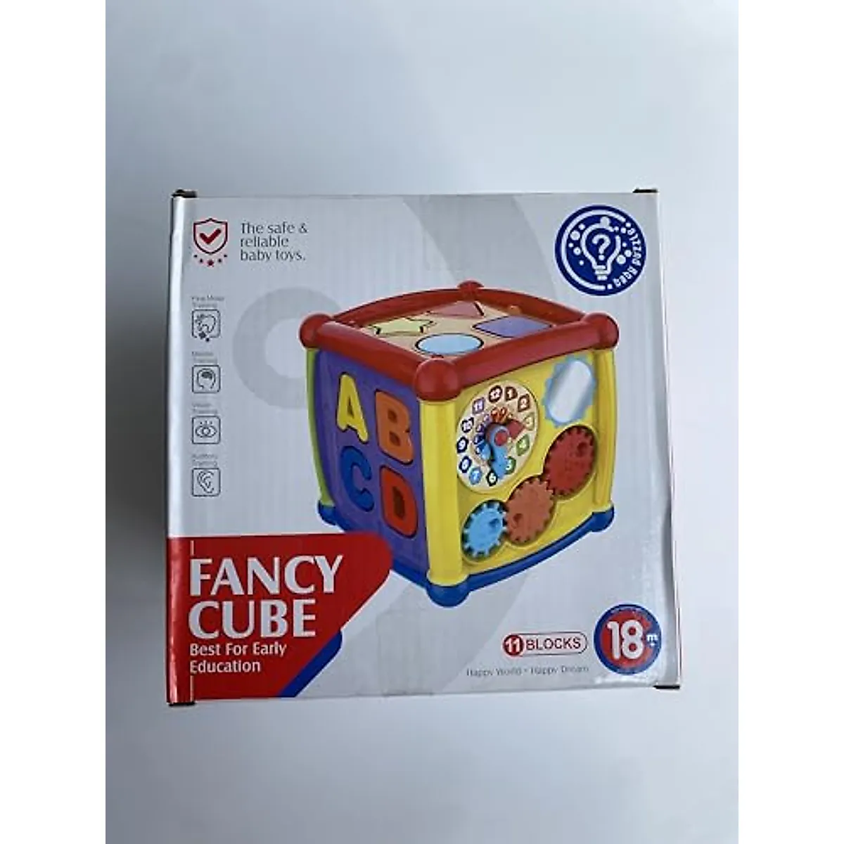 Gzolxkwin Activity Cube Baby Toys 6 to 12 Months,6-in-1 Early Learning Montessor Toys for 1 Year Old Shape Sorter Piano Keyboard Light Up Music Toddlers Toys for 1 2 Years Boys Girls Gifts