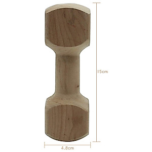 Kuntrona Safe Non-Toxic Wooden Dog Training Dumbbell Pet Bite Toys for Dogs Outdoor Interactive Supplies S M Burlywood 15X4.8CM