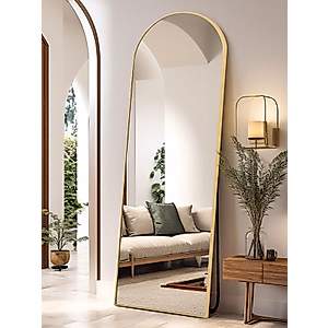 Anpark Gold Arched Mirror Full Length with Stand 21" x 64" Large Full Body Dressing Mirror for Wall Standing Floor Mirror for Bedroom Wall Mounted Mirror for Living Room Home Decor