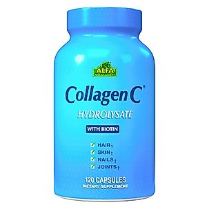 Premium Collagen Hydrolysate By Alfa Vitamins - Anti-Aging Nutritional Supplement Rich In Vitamin C - Skin, Nails & Hair Rejuvenation - Supports Bone & Muscle Health - Made In USA - 120 Capsules