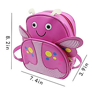 Pamayaneen Cute Bee Backpack Purse for Little Girl Mini Backpack 3D Cartoon Small Leather Daypack for Baby Girl Boy 1-5 Years