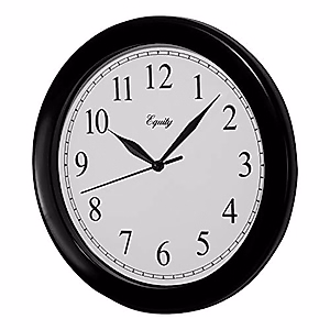 Equity by La Crosse 25203 10 Inch Clock, Black, Pack of 1