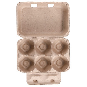 Half Dozen Egg Cartons 50 Pack, Blank Natural Pulp Egg Cartons 6 Count for Chicken Eggs Reusable, Storage Tray Strong for Holds Up to Six 6 Egg Carton Cardboard Paper Holder Container for Refrigerator