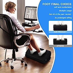 TALSTILA Foot Rest for Under Desk at Work, Office Desk Accessories - Foot Stool, Ergonomic Adjustable Memory Foam Footrest, Under Desk Footrest, for Office Desk & Office Chair - Back & Leg Pain Relief