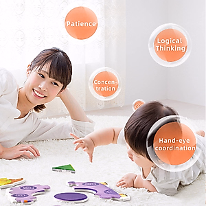 MIDEER 7 Pack Toddler Puzzles for Kids Ages 2-4, Jumbo Kids Puzzles Ages 3-5, Floor Puzzle for Beginner, Large Piece Animal Shaped Jigsaw Puzzles for Toddlers, Preschool Educational Toys for Babies