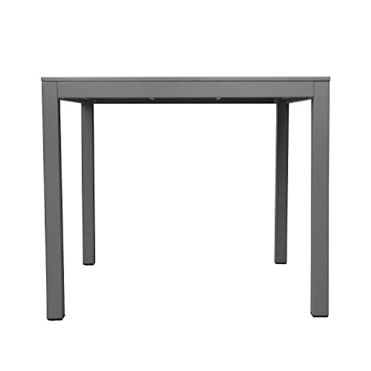 Armen Living Bistro Patio Dining Table, Grey Powder Coated Finish, 35 x 30 x 35