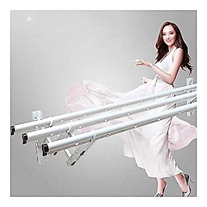 XMCX Extendable Folding Airer Clothes Drying Rack Wall Mounted Retractable Laundry Washing Cloth Line Bathroom Towel Rack Bar Easy Storage