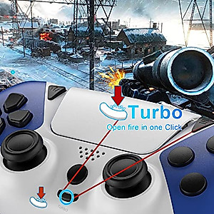 Wireless Controller for PS4 Controller, AUGEX Ymir PS4 Remote for Playstation 4 with Turbo, Steam Gamepad Work with Back Button (Midnight Blue White)