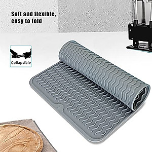 FYY Dish Drying Mat, Non-slip Silicone Dish Mat for Kitchen Counter or Sink, Heat-Resistant Hot Pot Holder, Easy to Clean, Dishwasher Safe, Multiple Usage 16 x 12 inch