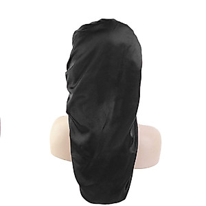 4 Pcs Bonnet for Braids, Dreadlock Cap Extra Long Soft Elastic Band Silky Satin Bonnet for Curly Hair Sleeping