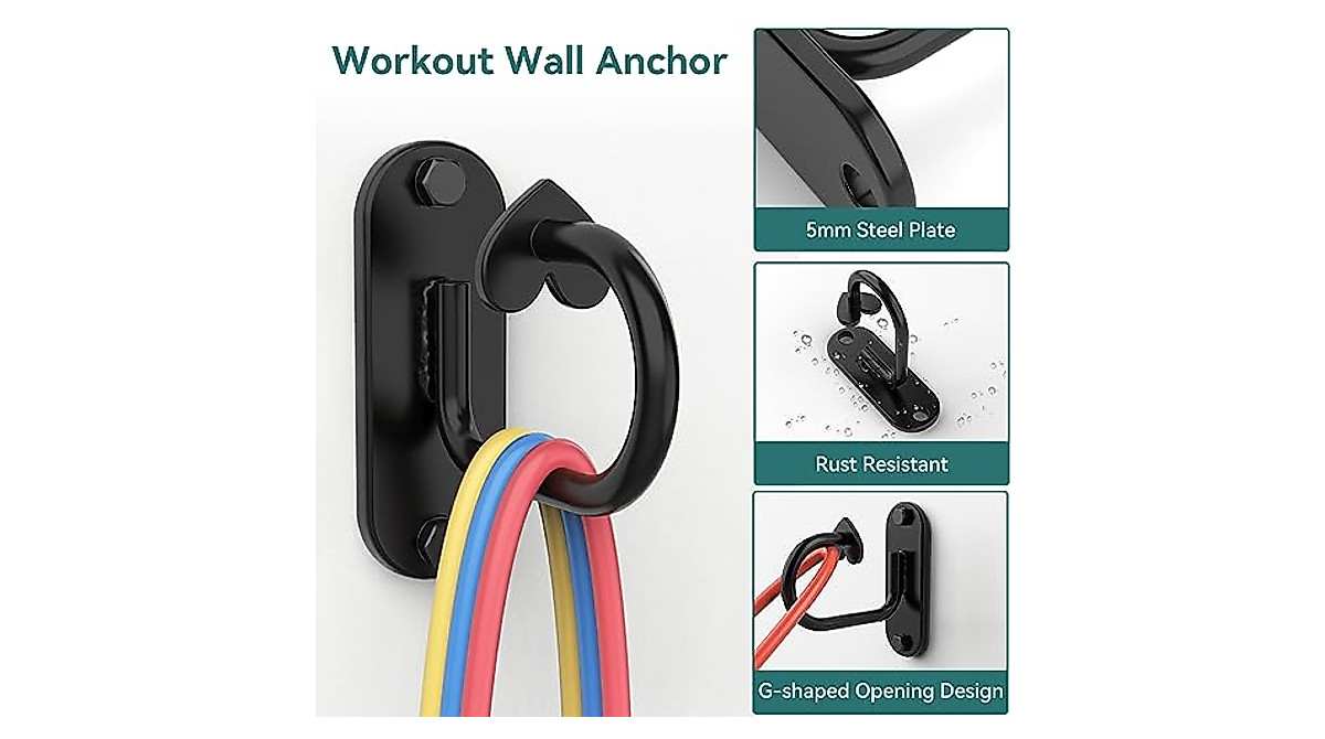 4PCS Resistance Band Wall Anchors for Home Gym Use