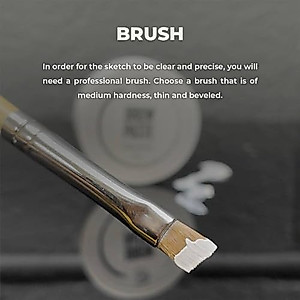 Brow Mapping Kit with White Brow Paste [Large 15g Bottle] White Brow Mapping String [30 m ] and 2 Eyebrow Brush Set for Microblading Supplies, PMU Supplies and Brow Brush Microblading Kit; Brow brush
