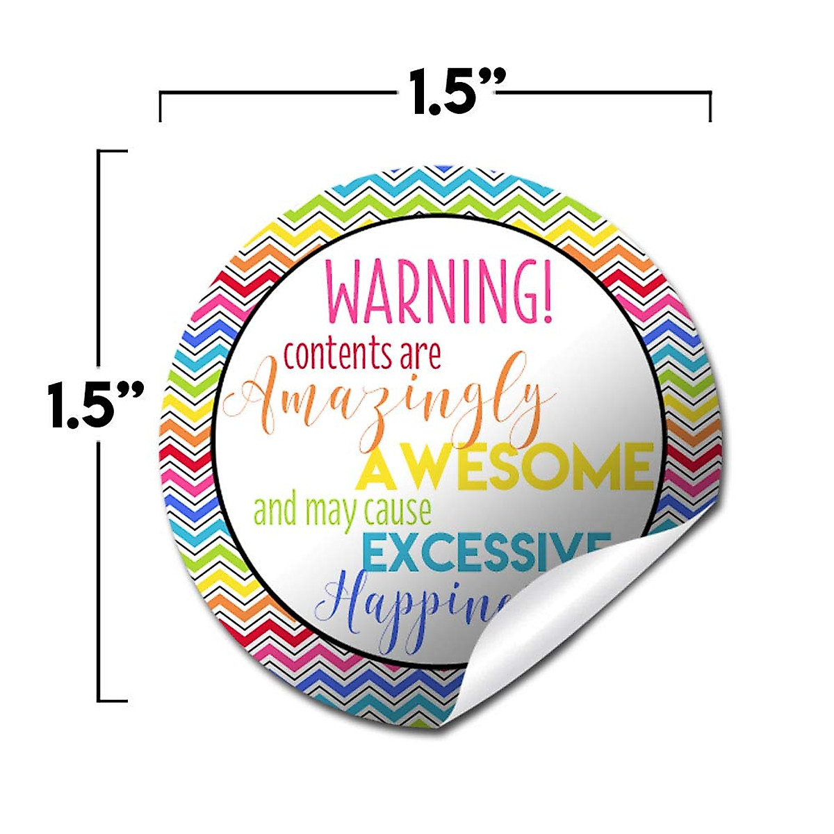Warning Contents are Awesome Thank You Customer Appreciation Sticker Labels for Small Businesses, 60 1.5" Circle Stickers by AmandaCreation, Great for Envelopes, Postcards, Direct Mail, & More!