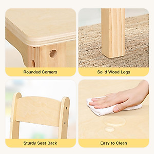 OOOK Kids Art Table and 2 Chairs, Toddler Activity Table with Large Storage Shelves, Wood Activity Desk for Writing Drawing Suitable for Playrooms & Classroom