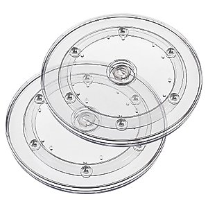 Jersvims 2Pcs 4 Inch Acrylic Turntable Platter, Transparent Turntable Organizer Round Rotating Plate for Kitchen Pantry Cabinet Desk Rack Spice Cake Cookie Decorating