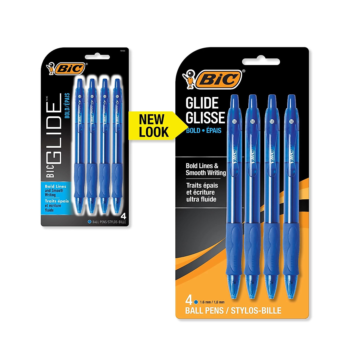 BIC VLGBP41-Blu Velocity Bold Retractable Ball Pen, Bold Point (1.6mm), Blue, 4-Count