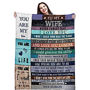 Yiyhuxf Best 50th 15th 10th 5 Year 3rd Wedding Birthday Gifts for Wife for Her Throw Blanket 60"x50"