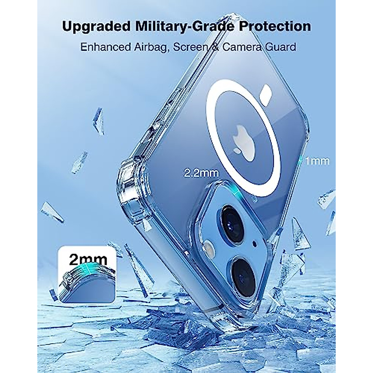 Dlinda 2-in-1 Compatible with iPhone 15 Magnetic Case Clear with Card Holder Leather, Compatible with Magsafe Wallet Case, Yellow Resistant & MIL-Grade Drop Tested, Midnight Black