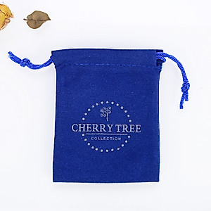 Cherry Tree Collection Natural Genuine Gemstone Chakra Stretch Bracelet | 6mm Beads, Sterling Silver Spacers | Men/Women (Black Tourmaline - Medium)