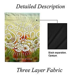 My Little Nest Seasonal Garden Flag Hello Spring Vertical Garden Flags Double Sided for Home Farmhouse Yard Holiday Flag Outdoor Decoration Banner 12"x18"