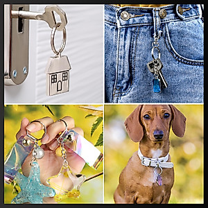 Teenitor Metal Split Keychain Ring Parts for Arts and Craft- 60 Key Chains 25mm with 26mm chains and 60pcs Open Jump Ring for Craft Key Ring