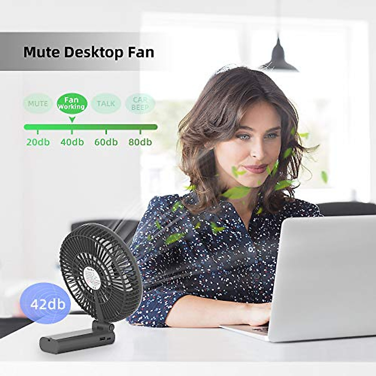 HandFan 6 Inch Handheld Fan 4000mAh Battery Operated Fan 6 Settings Personal Desktop Fan with 5-34H Working Time Removable Base Strong Airflow for Home Office Campimg Hot Flashes Outdoor Sports